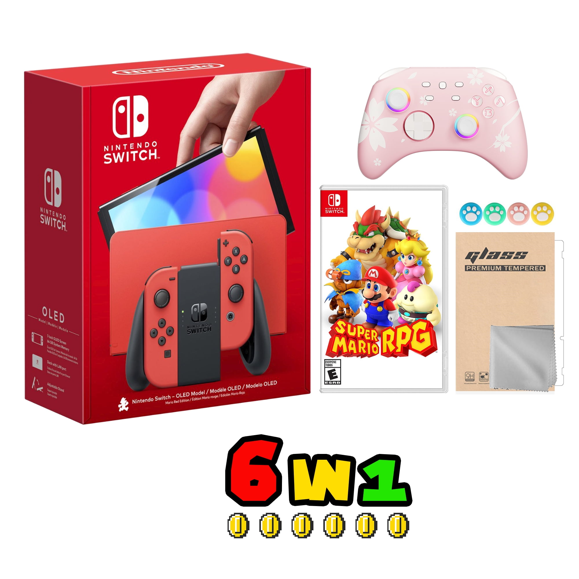 Nintendo Switch Oled Model Mario Red Edition Joy Con 64gb Console Hd