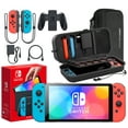 Nintendo Switch OLED Model (Neon Red/Blue) Accessory Bundle | Includes Extra Joy-Con (Red/Blue ...
