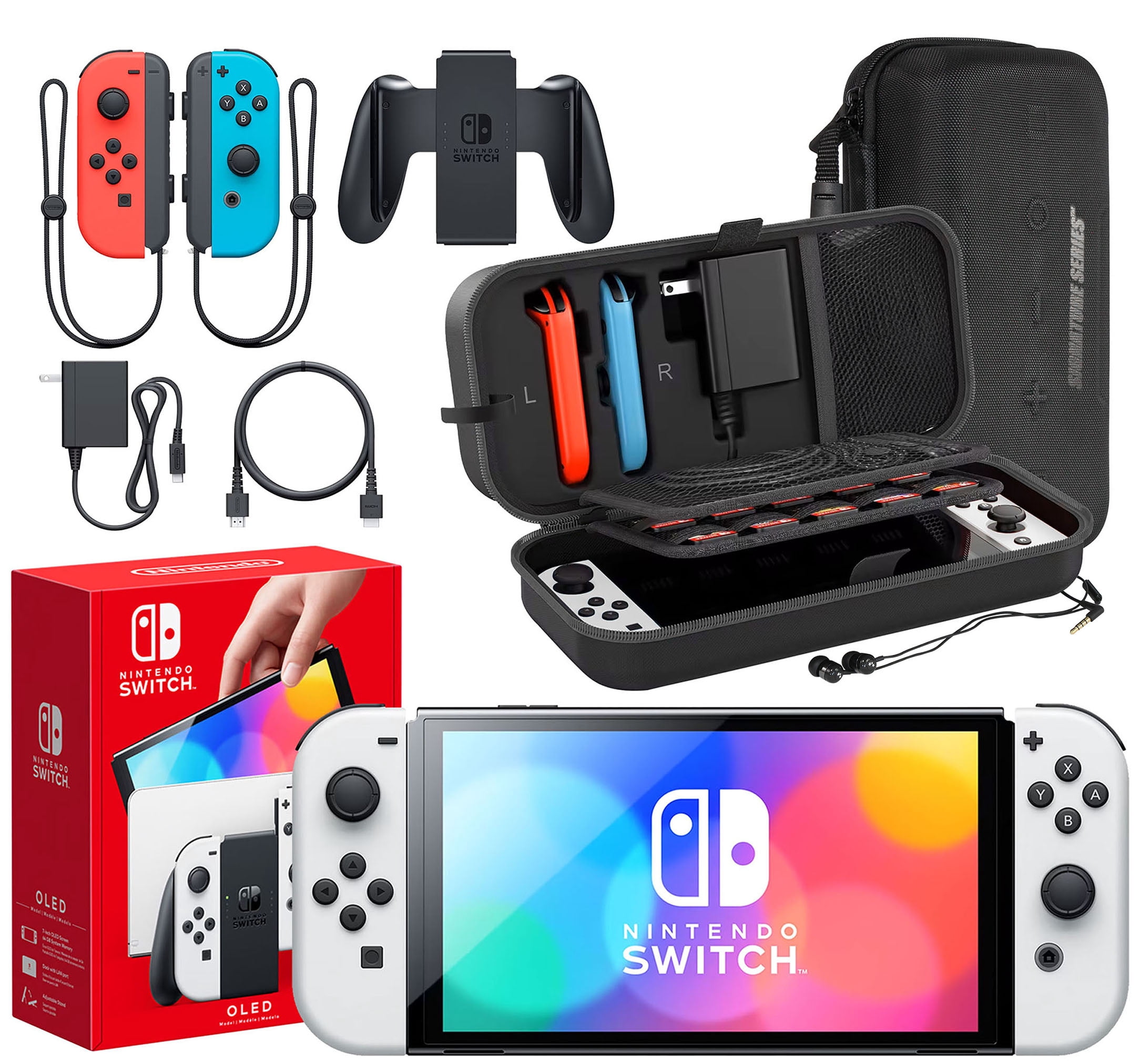 Nintendo Switch OLED Model (White) Accessory Bundle | Includes Extra ...