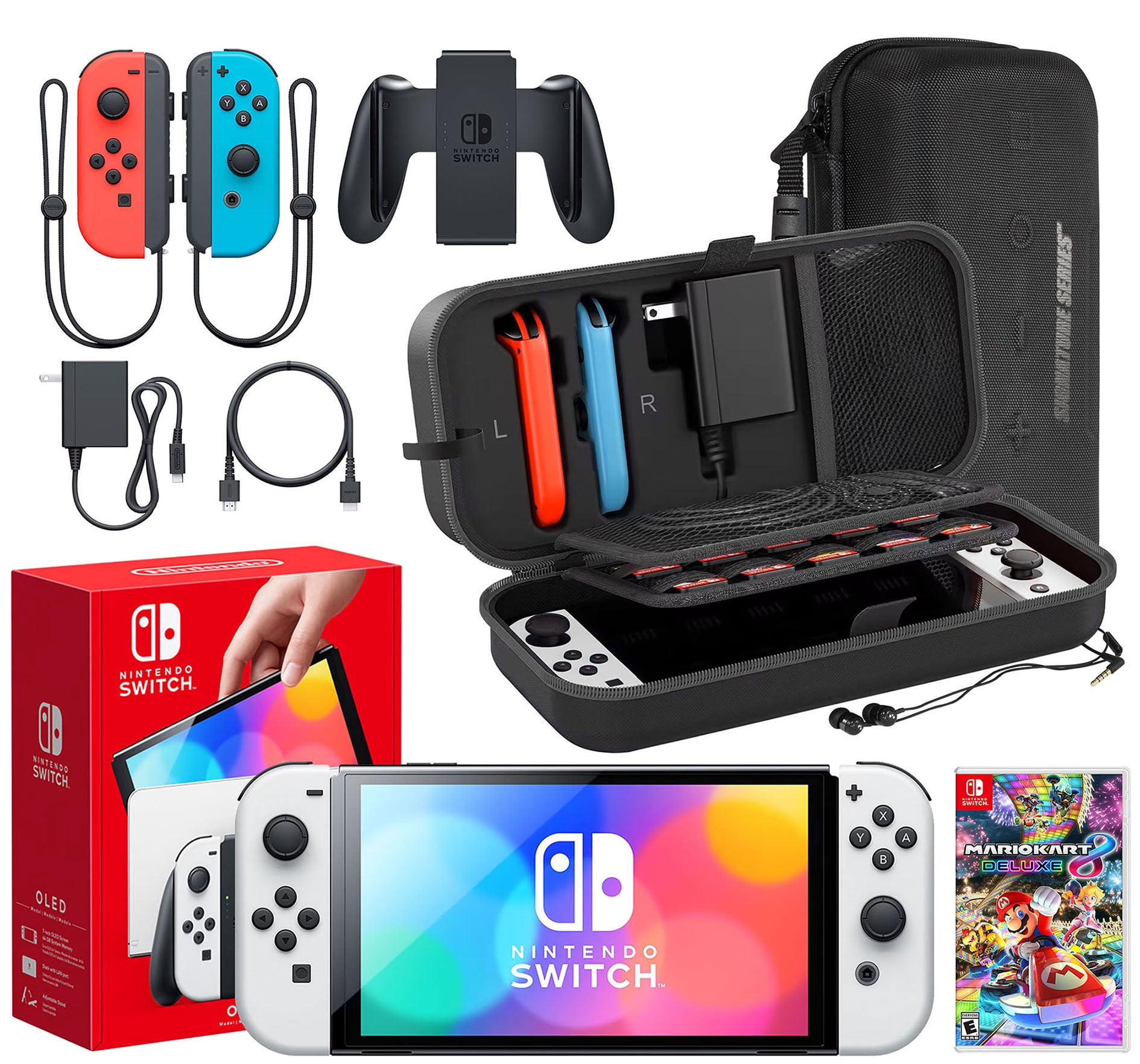 Nintendo Switch OLED Model (White) Mario Kart 8 Deluxe Bundle ...