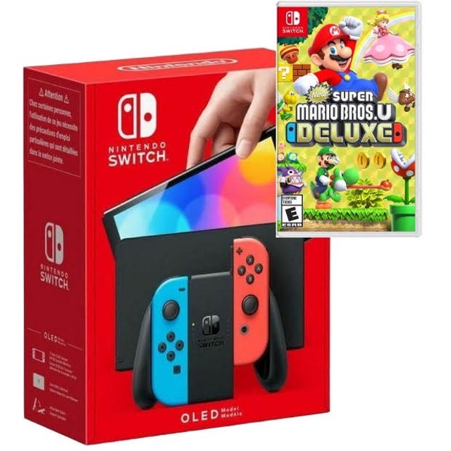 Nintendo Switch OLED Model w/Neon Red and Neon Blue Joy-Con - Console ...