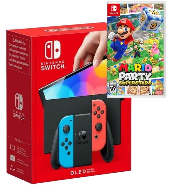 Nintendo Switch OLED Model w/Neon Red and Neon Blue Joy-Con - Console ...