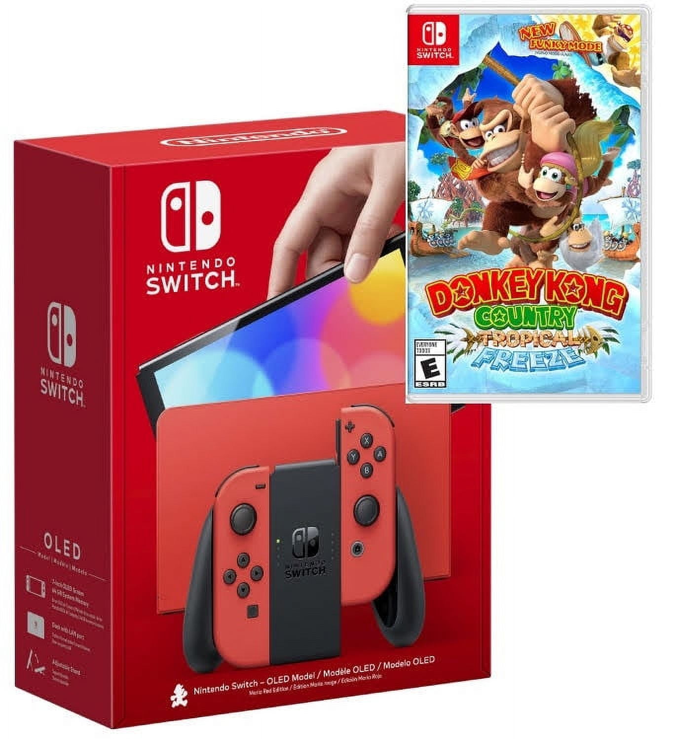 Nintendo Switch OLED Model w/Red Edition and Donkey Kong Country ...