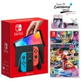 Nintendo Switch OLED Neon Red & Blue Edition + Mario Kart 8 Deluxe Game ...