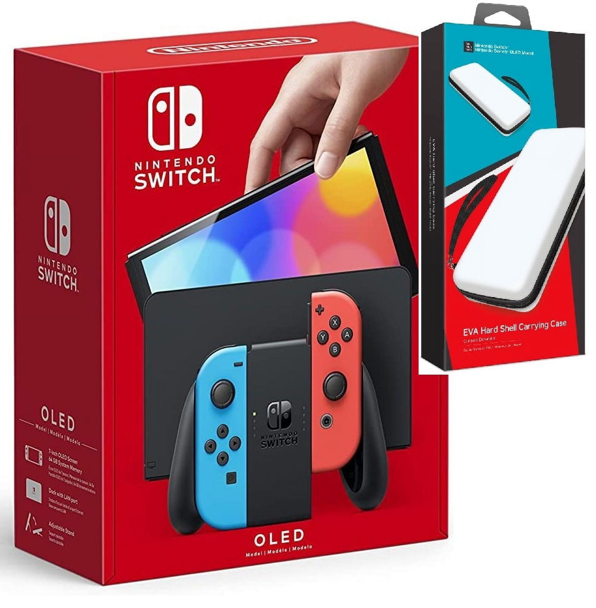 Nintendo Switch OLED Neon with POWEVER Hard Shell Carrying Case ...