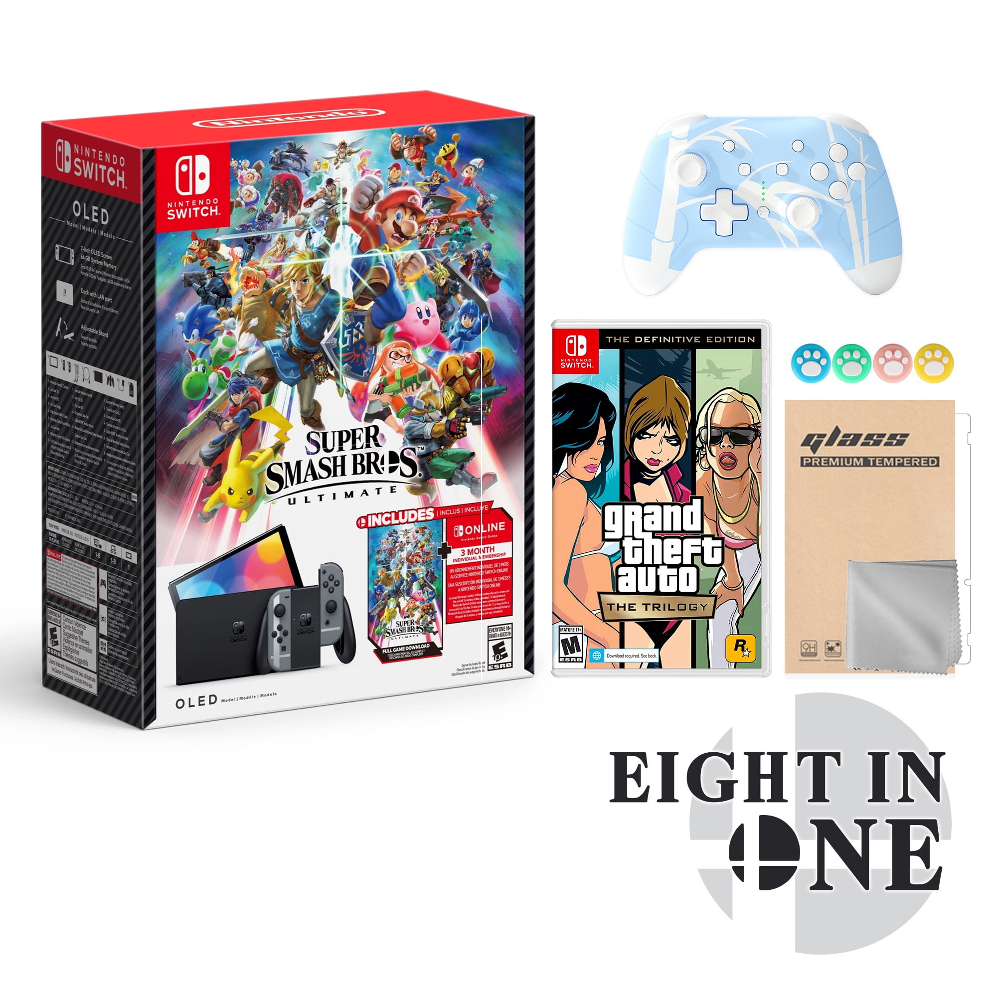 Nintendo Switch OLED Super Smash Bros. Ultimate Bundle: Gray Console ...