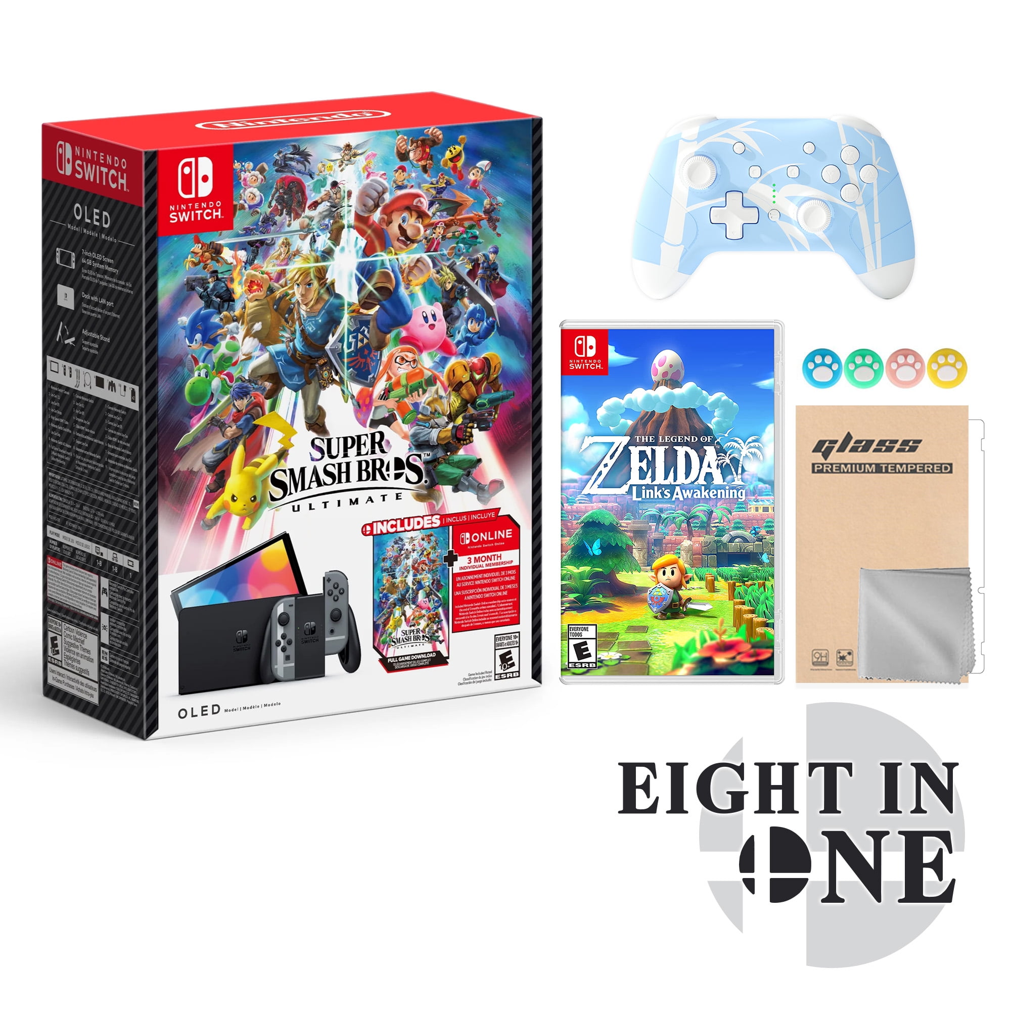 Nintendo Switch OLED Super Smash Bros. Ultimate Bundle: Gray Console ...