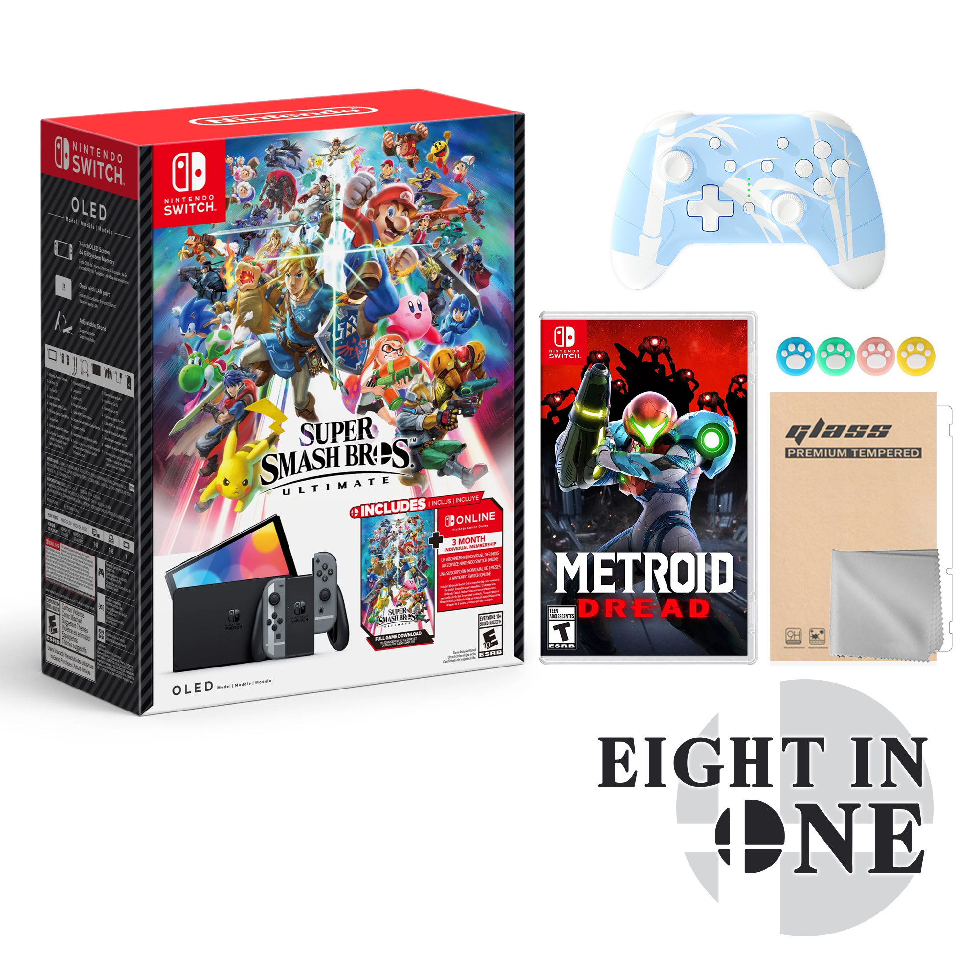 Nintendo Switch OLED Super Smash Bros. Ultimate Bundle: Gray Console ...
