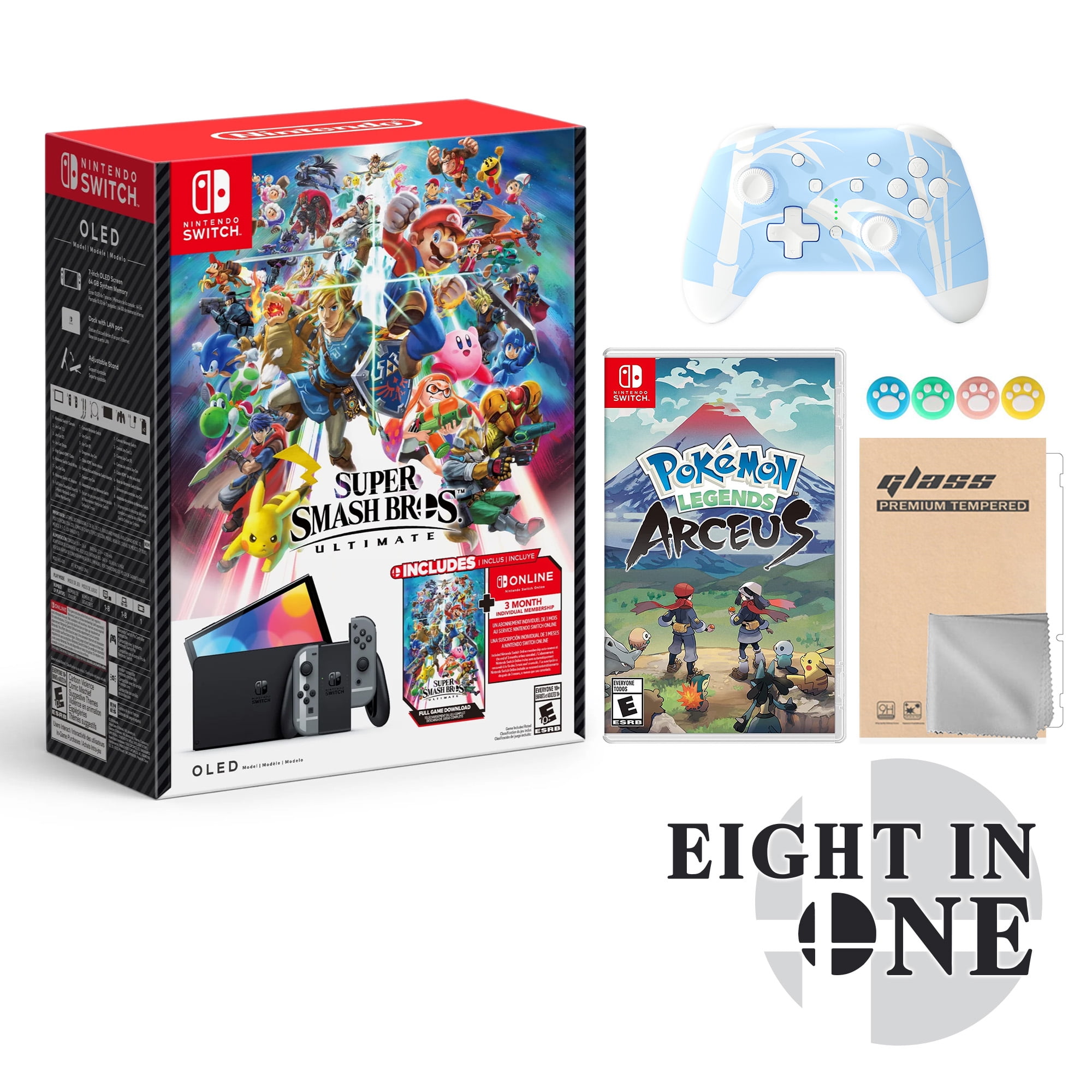Nintendo Switch OLED Super Smash Bros. Ultimate Bundle: Gray Console ...