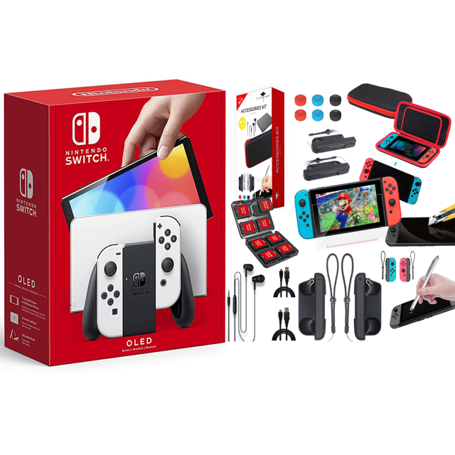 Nintendo Switch OLED (Sw Oled) New Model w/ White Joy-Con New Powever ...