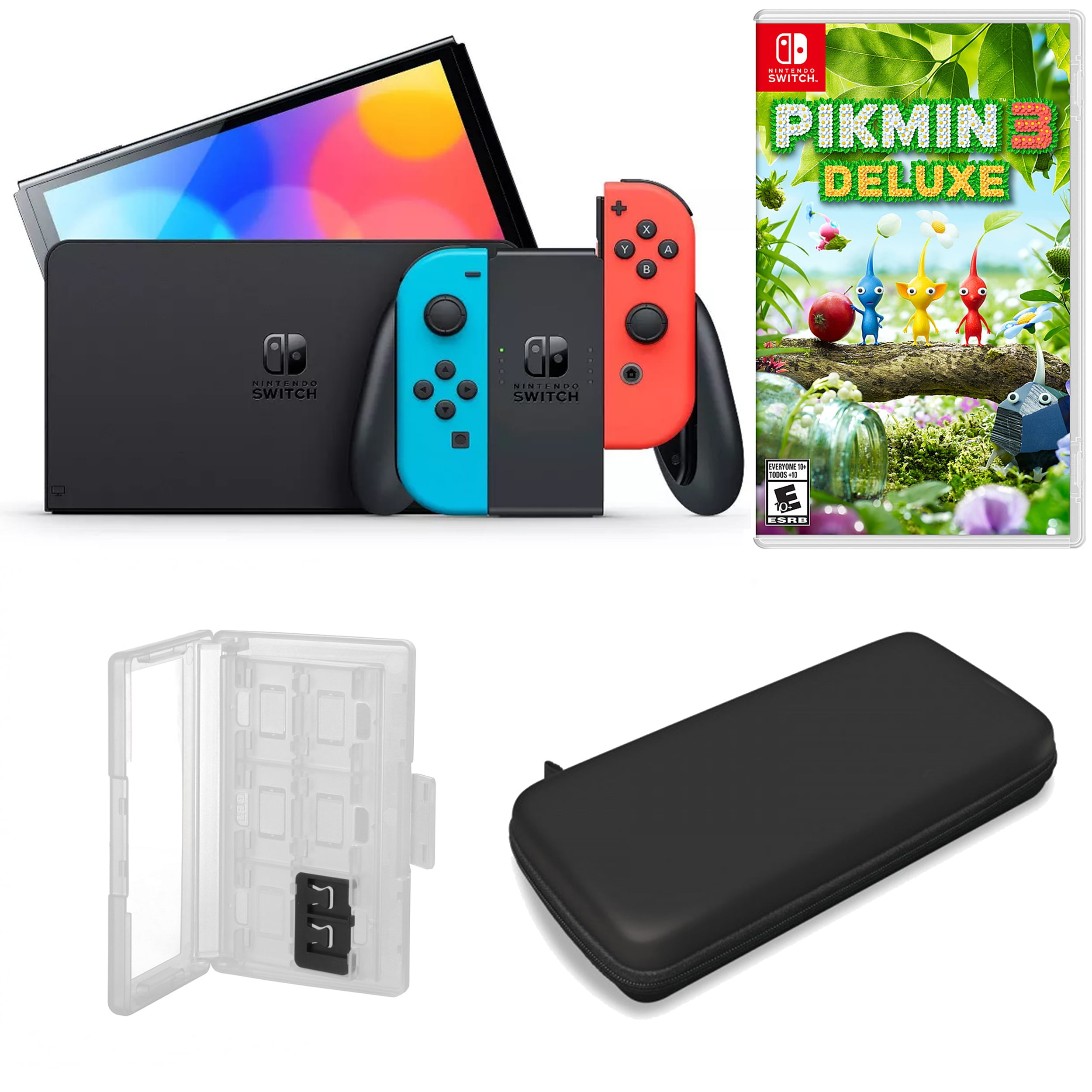 Nintendo Switch OLED in Neon with Pikmin 3 and Accessories - Walmart.com