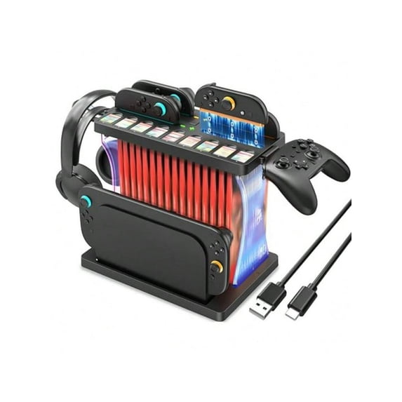 Nintendo Switch Organizer Station with Dual Controller Charging Dock ...