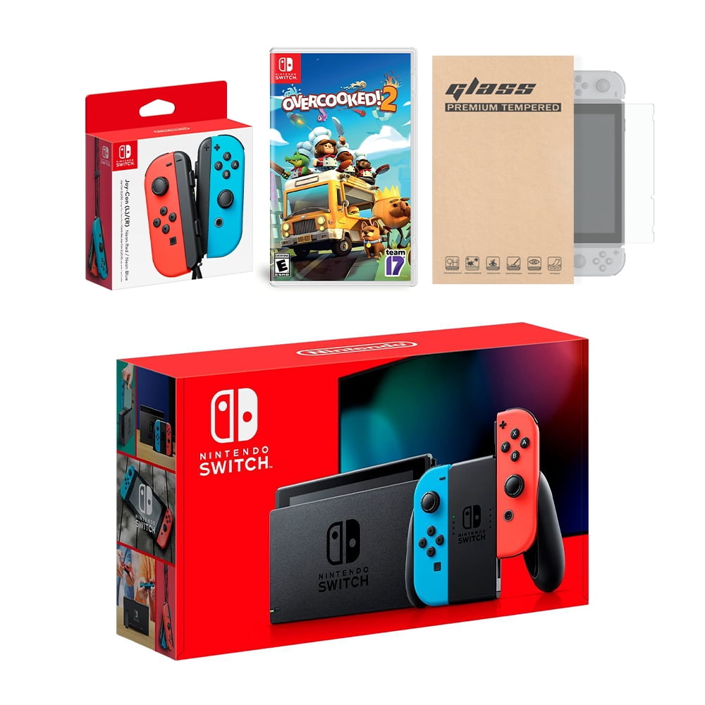 Nintendo Switch Red/Blue Joy-Con Console Bundle with an Extra Pair of ...