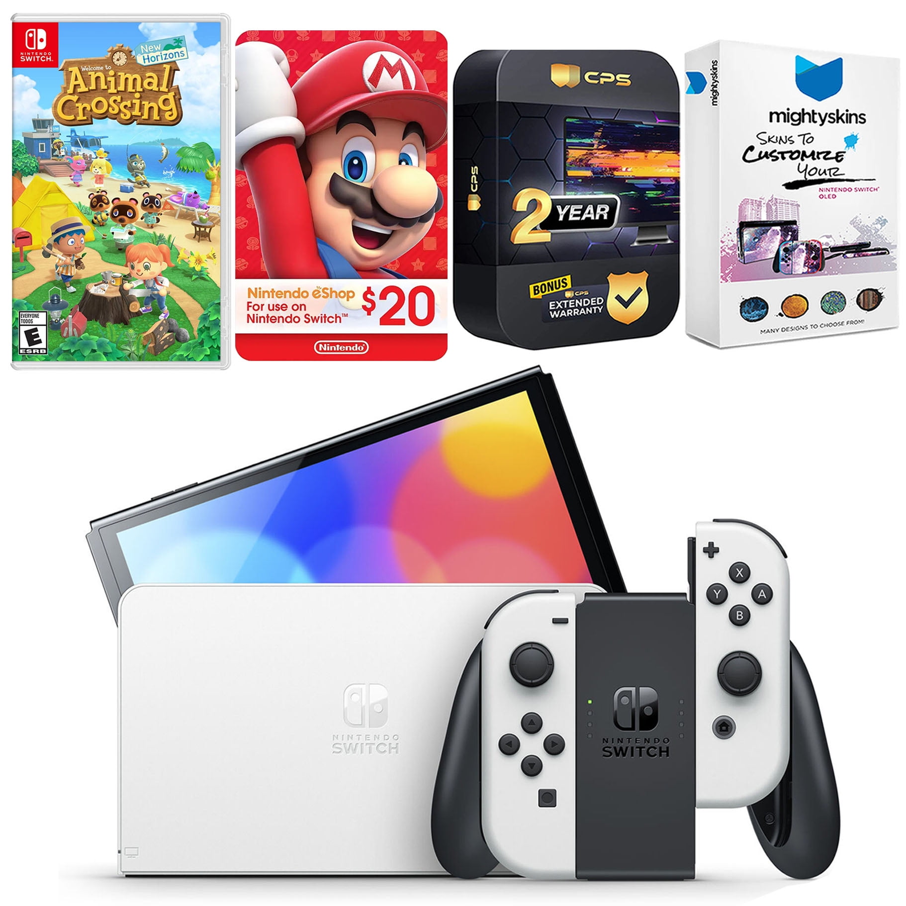 Nintendo Switch White OLED Console with Animal Crossing New Horizons ...