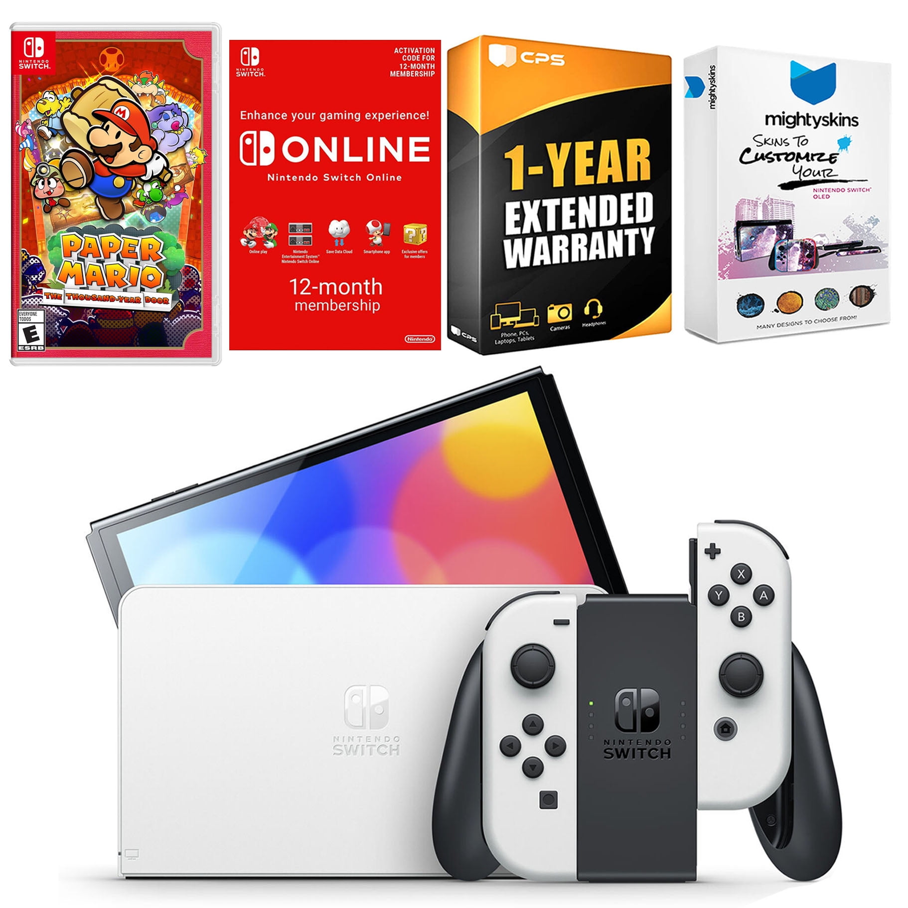 Nintendo Switch White OLED Console with Paper Mario: the Thousand Year ...