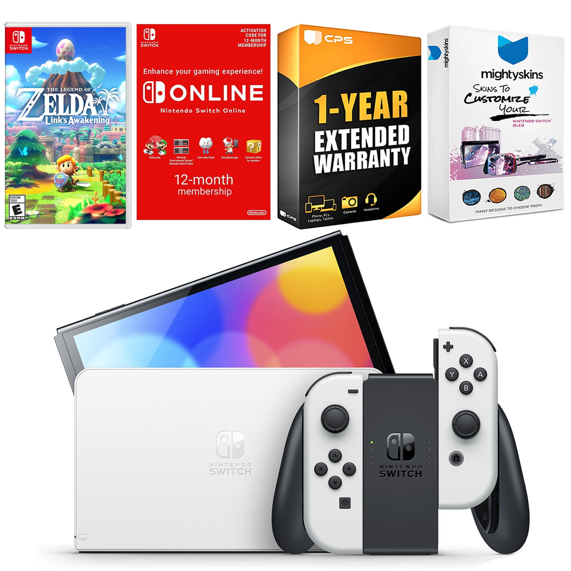 Nintendo Switch White OLED Console with Super Smash Bros: Ultimate, NSO 12 Month Family ...