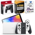 Nintendo Switch White OLED Console with Pro Controller, MightySkins ...