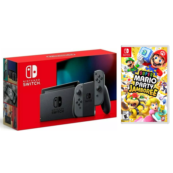 Nintendo Switch Grey, Super Mario Party Jamboree Game Bundle, Includes ...