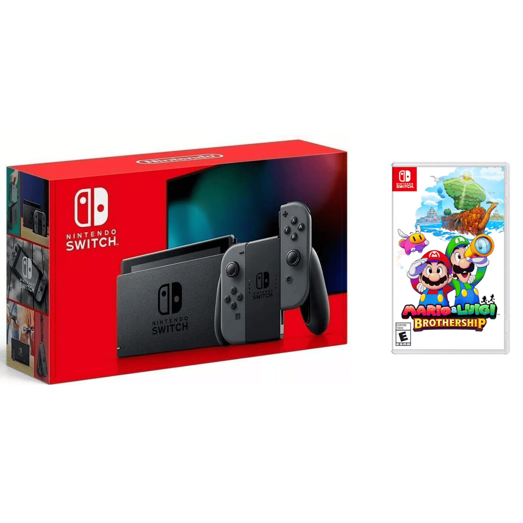 Nintendo Switch w/ Gray Joy-Con with Mario & Luigi Brothership Game ...