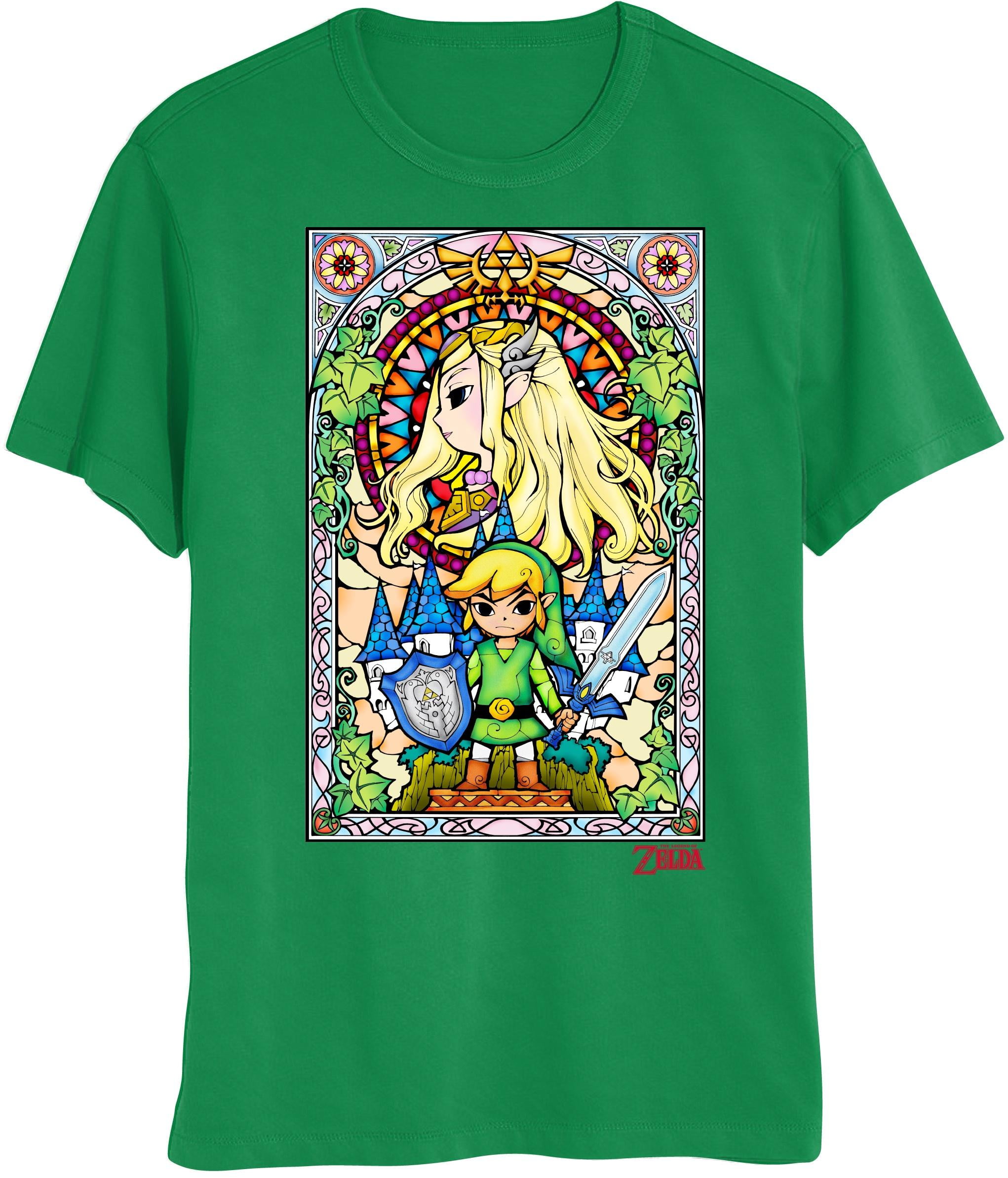 Nintendo The Legend Of Zelda Link Stained Glass Mens and Womens Short ...