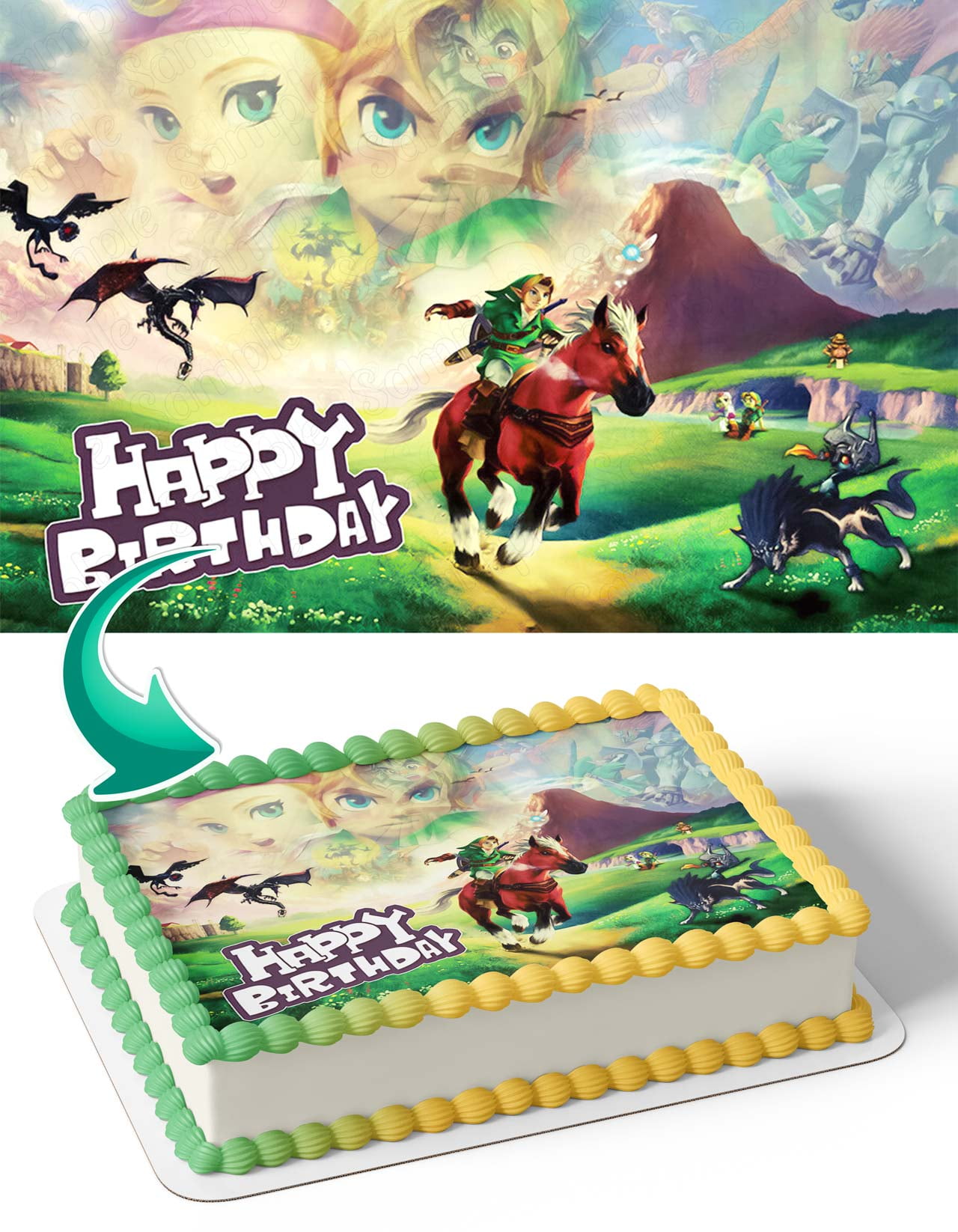 Nintendo The Legend of Zelda Edible Cake Image Topper Birthday Photo ...