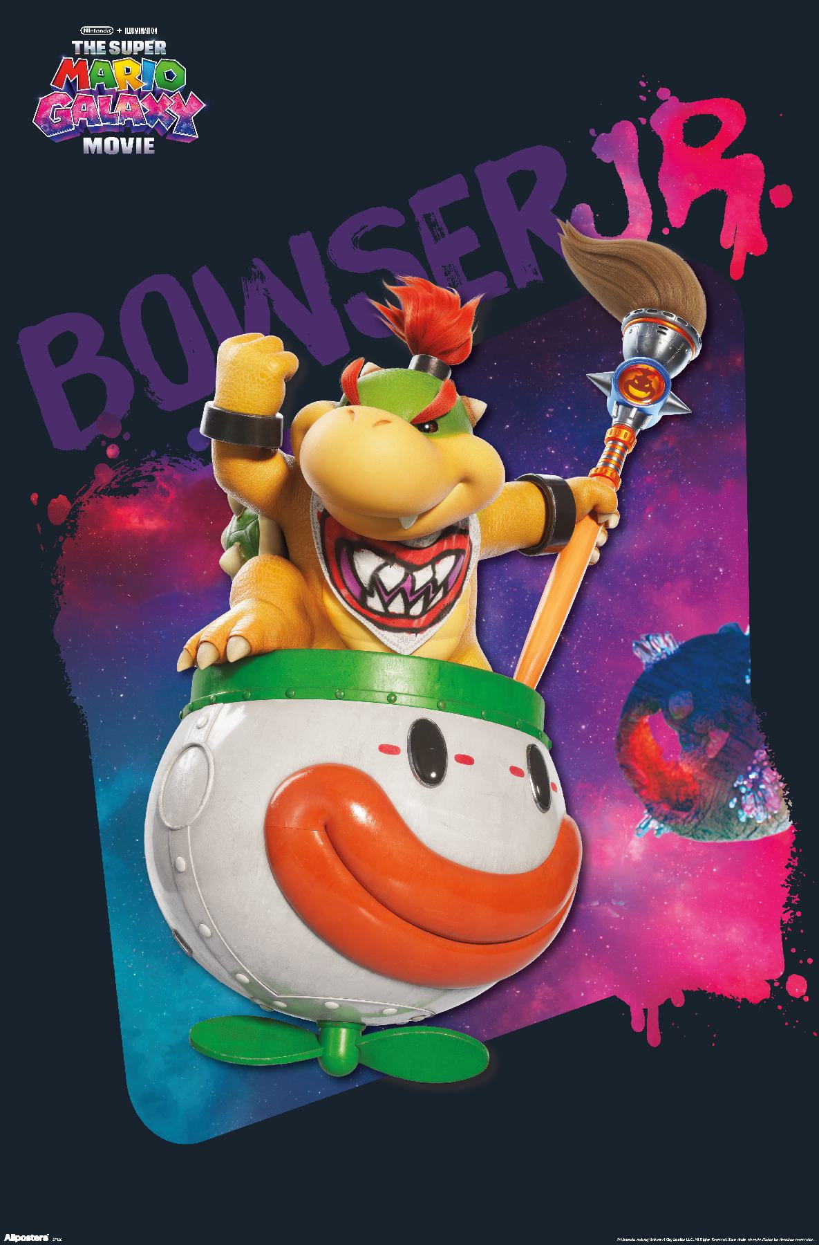 Nintendo The Super Mario Galaxy Movie 2026 Bowser Jr Neon Wall