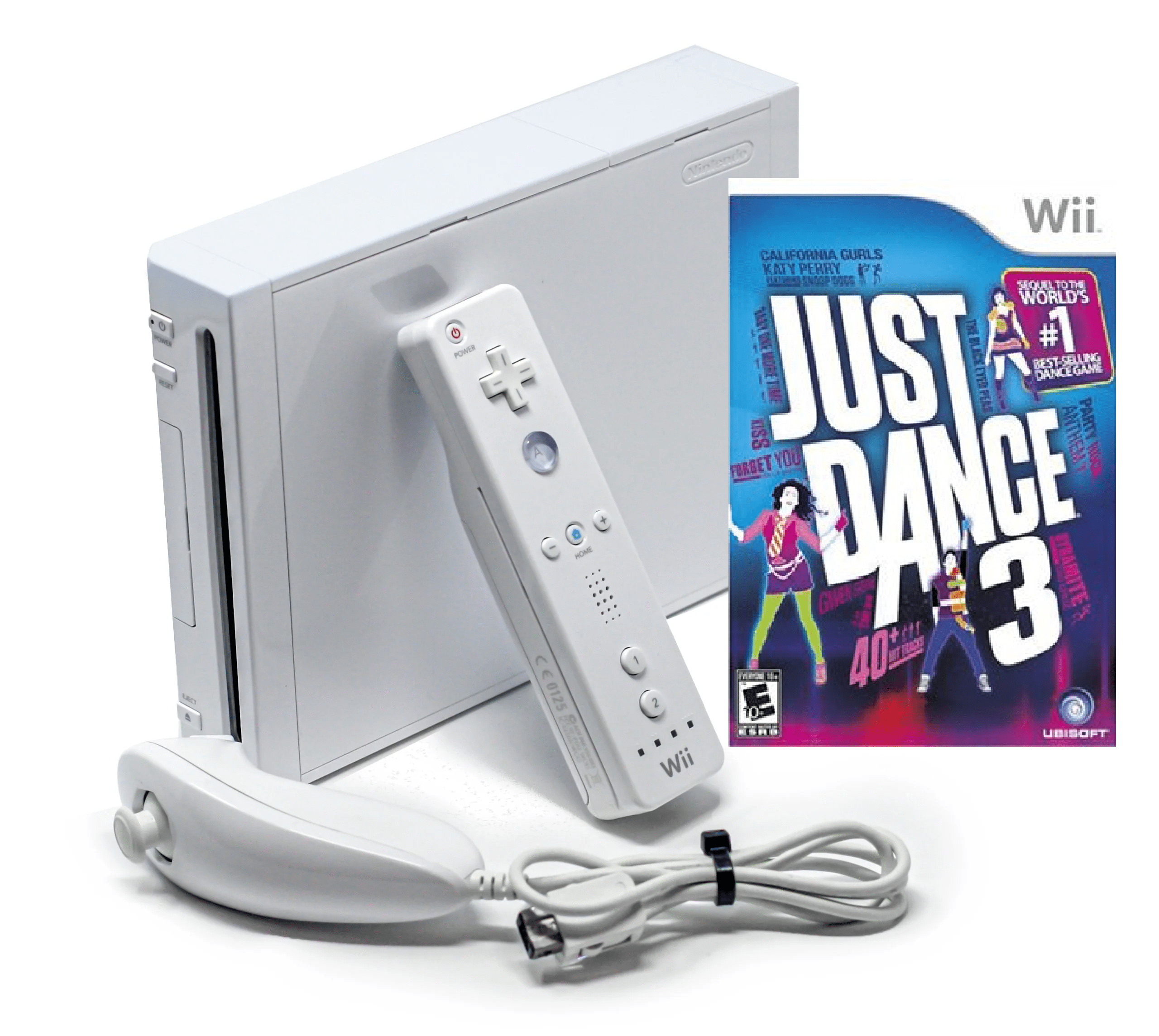 Nintendo Wii Console Just Dance 3 Game Bundle - Walmart.com