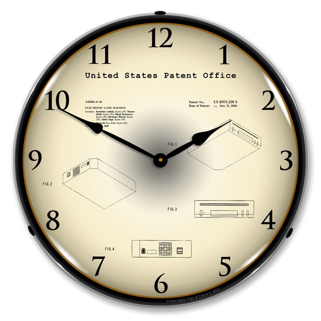 Collectable Sign and Clock Nintendo Wii Electronic Game 2005 Patent LED ...