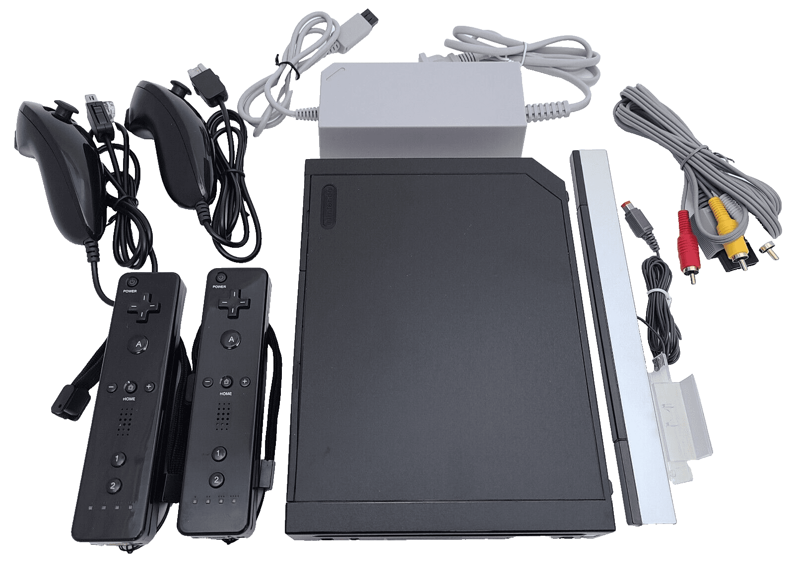 Nintendo Wii Video Game System 2 REMOTE Bundle BLACK Console + NEW ...