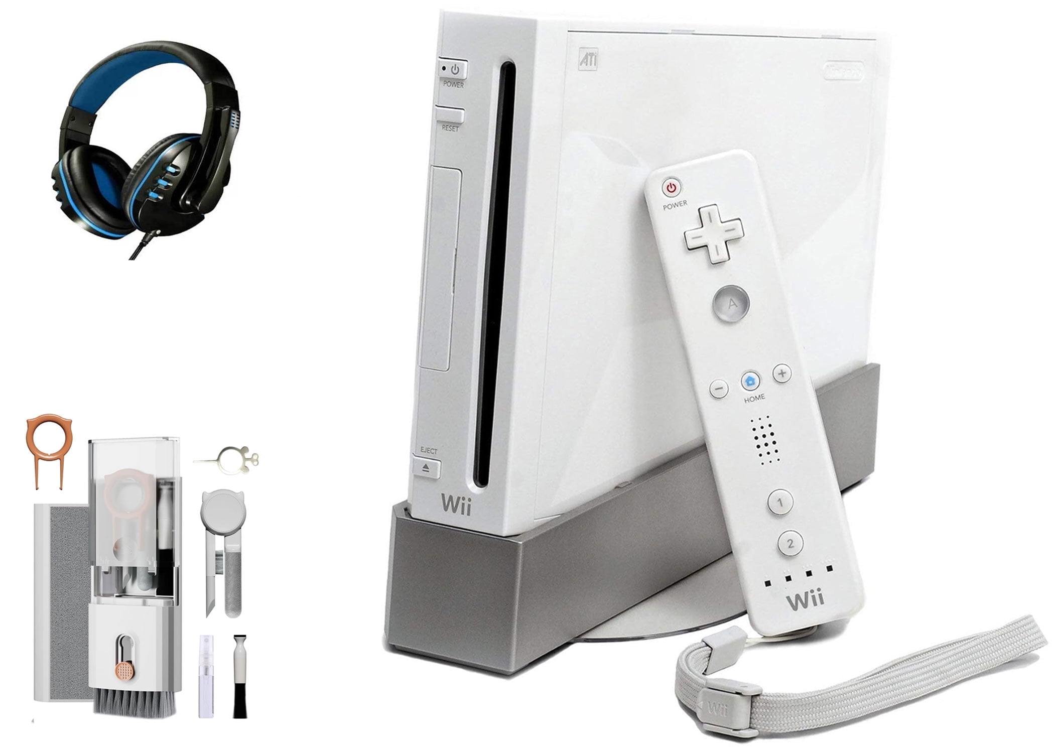 Pre-Owned Nintendo Wii White Gaming Console + Headset Cleaning Kit BOLT ...