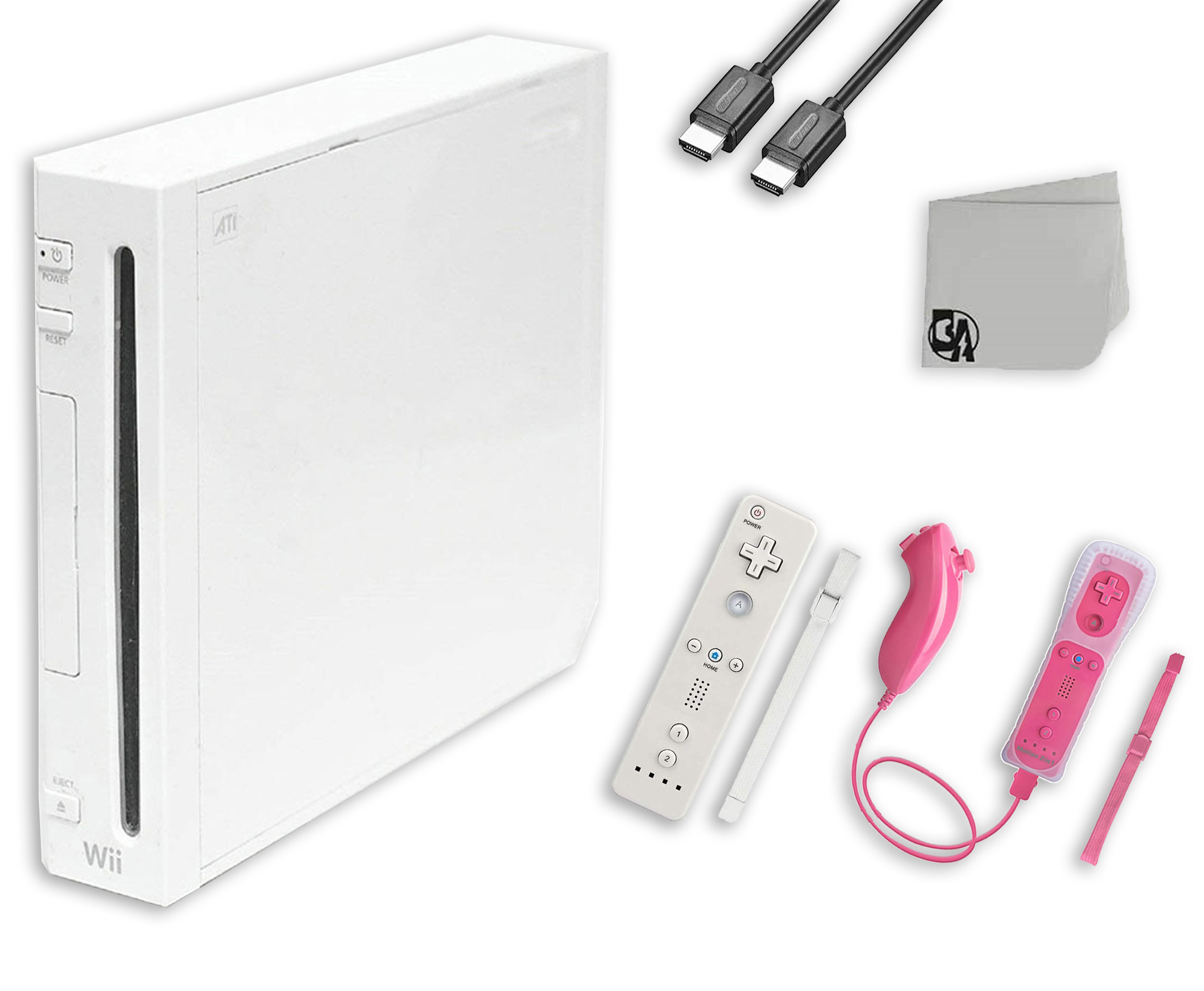 Nintendo Wii White Gaming Console With 2 Wii Remote Controllers ...