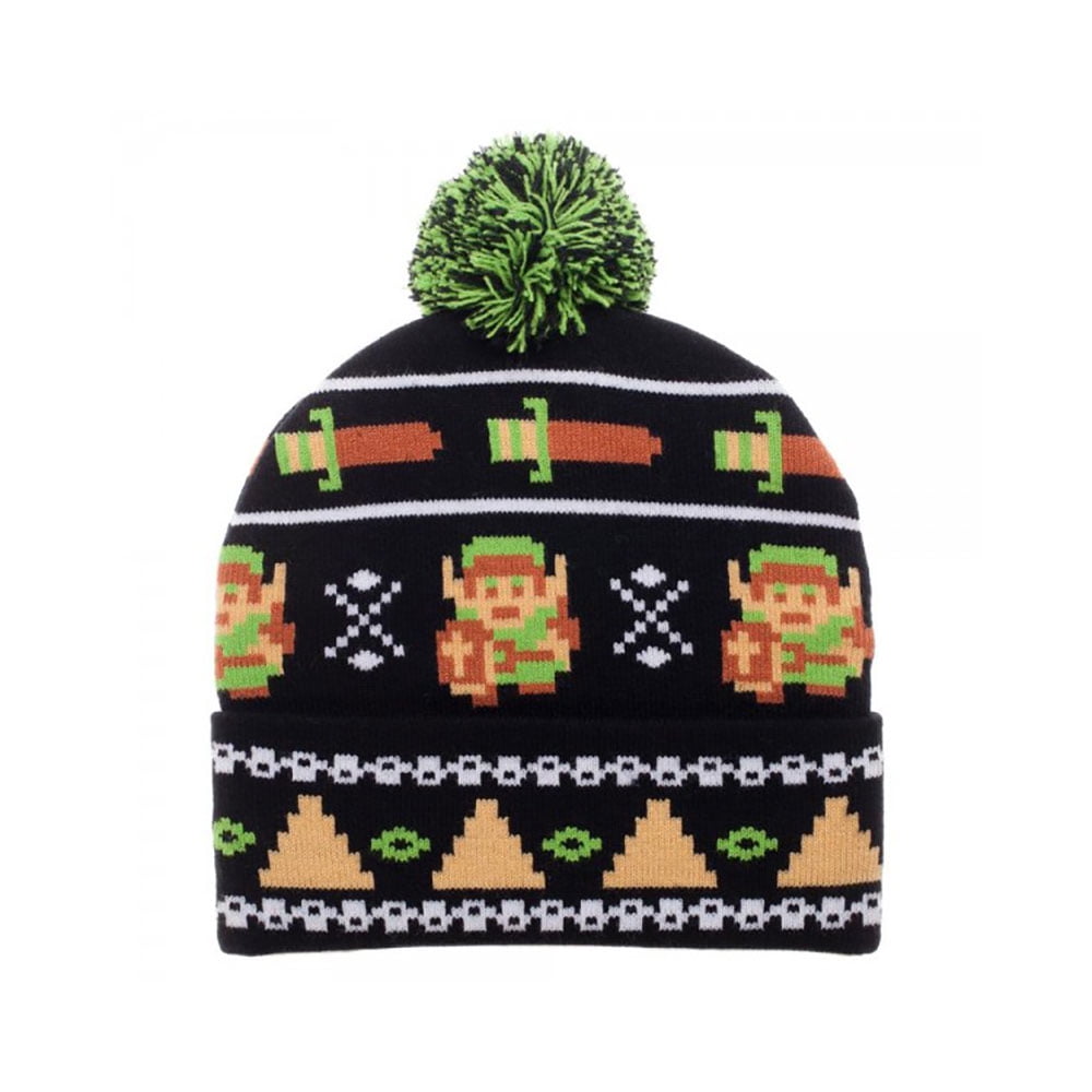 Nintendo Zelda 8 Bit Fairisle Cuff Pom Beanie - Walmart.com