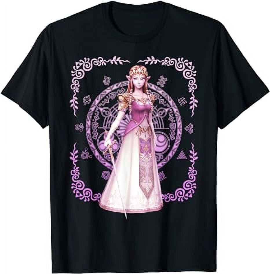 Nintendo Zelda Pink Ornate Border Portrait Graphic T-Shirt T-Shirt ...