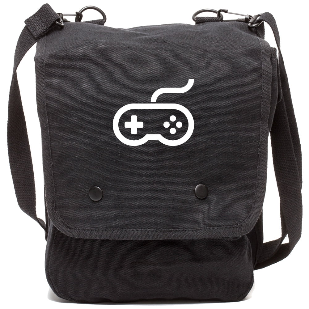 Nintendo controller Canvas Crossbody Travel Map Bag Case in Black ...