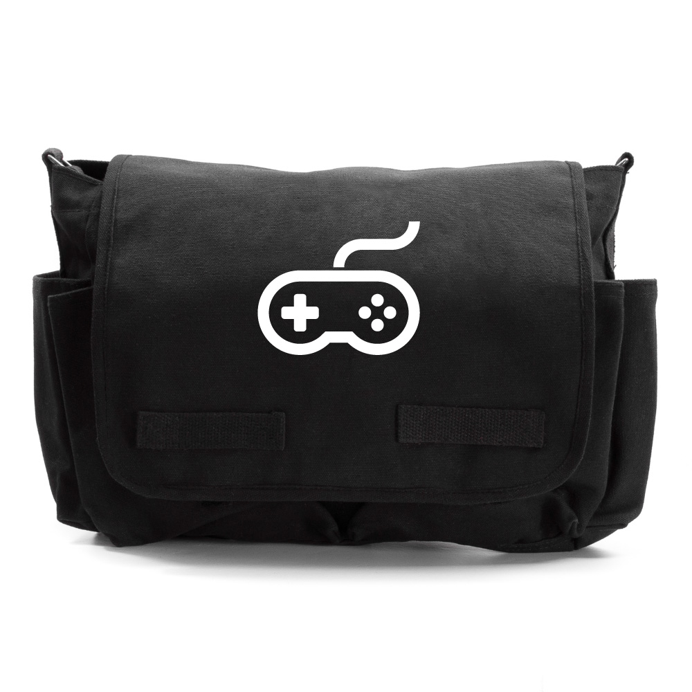 Nintendo controller Heavyweight Canvas Messenger Shoulder Bag in Black ...