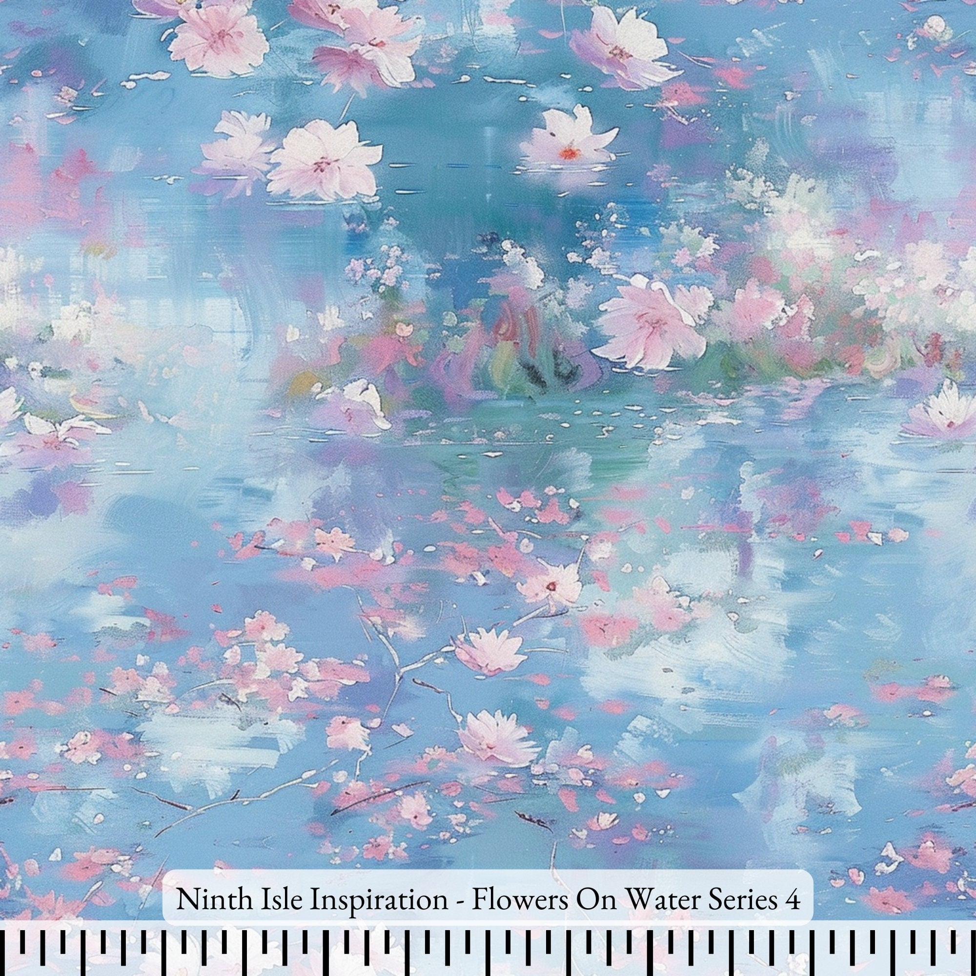 Ninth Isle Inspiration - Flowers On Water Series - 100% Rayon Fabric By ...