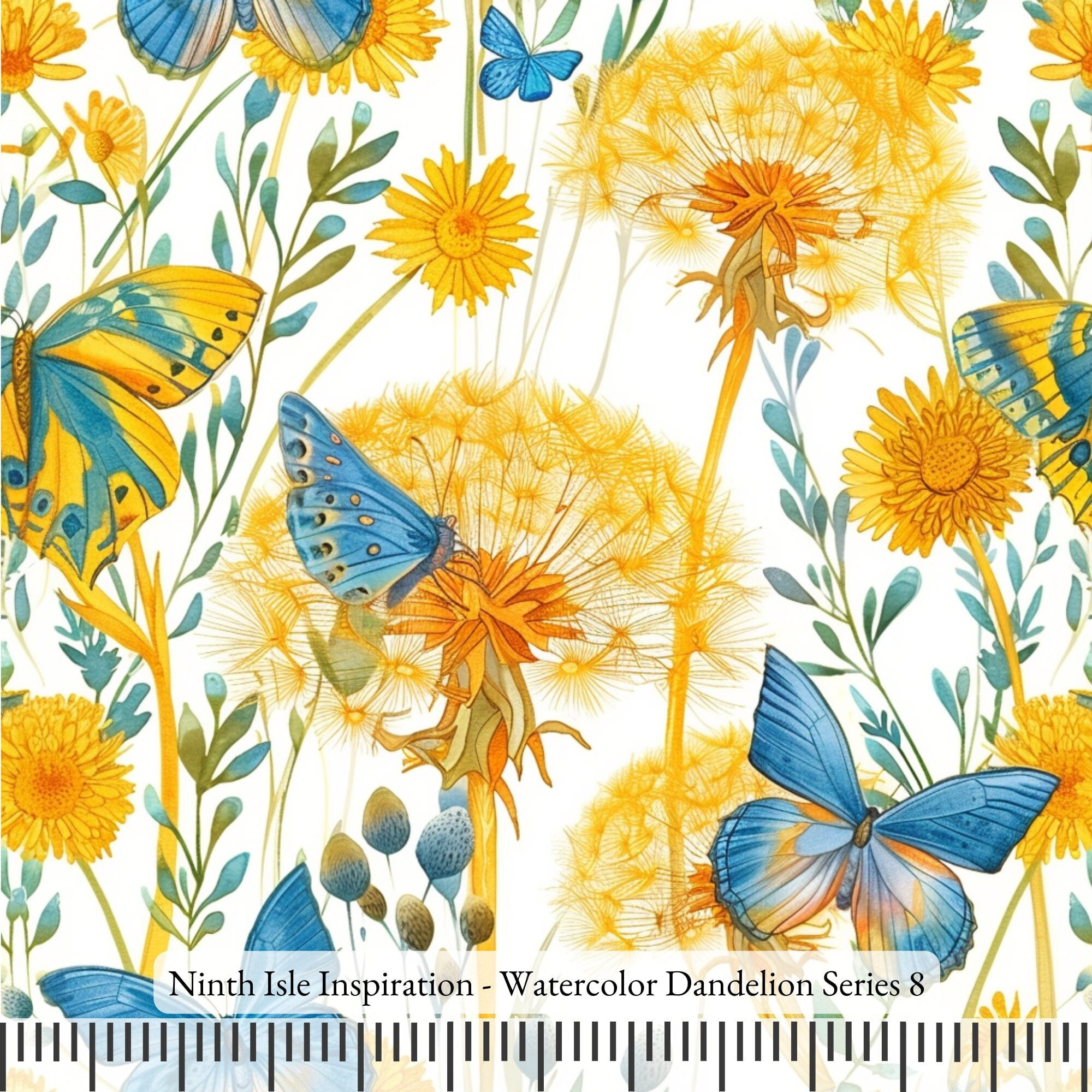 Ninth Isle Inspiration - Watercolor Dandelion Series - 100% Rayon ...