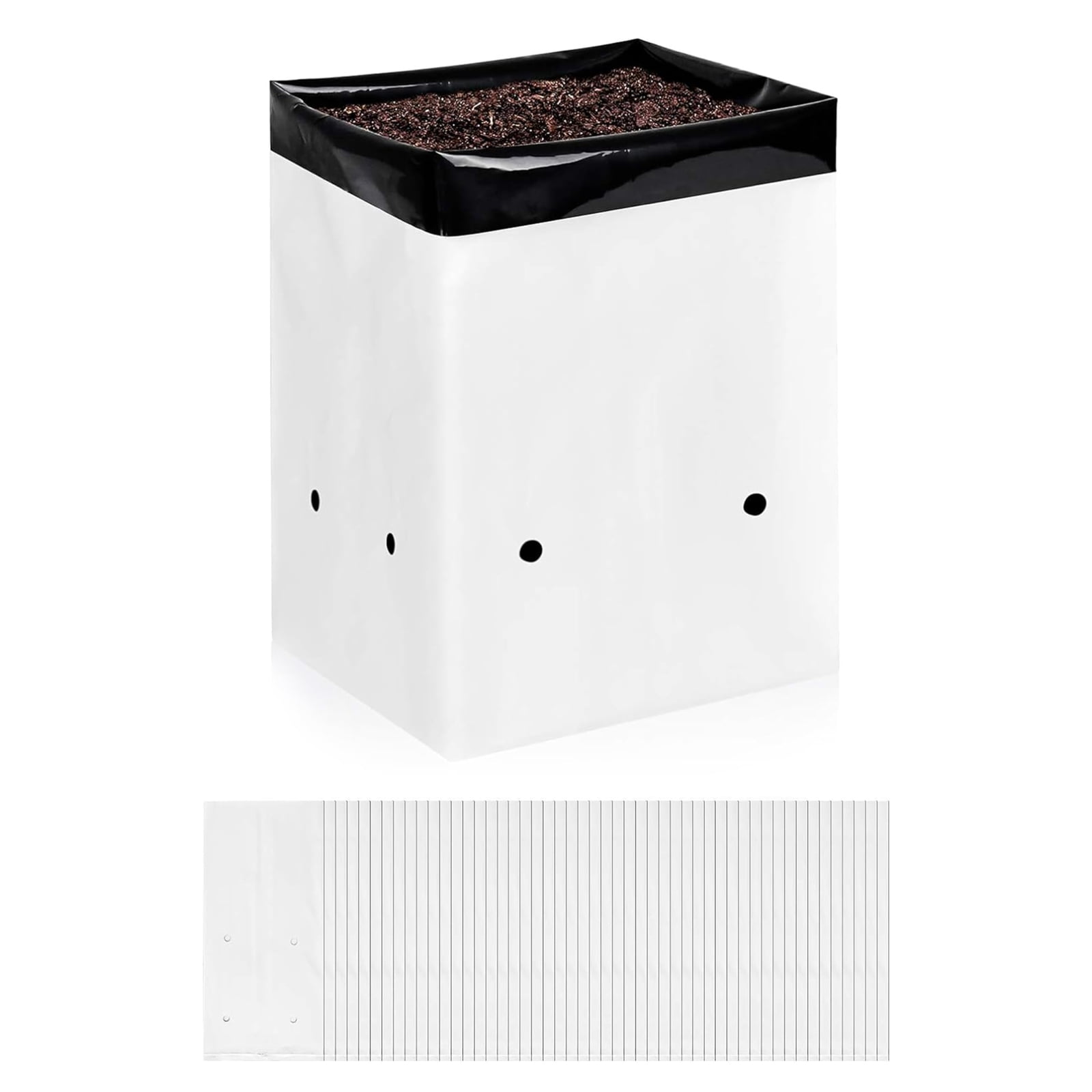 NintyFive 3 Gallon 50/100/150 Pack Grow Bags Black and White Panda Film ...