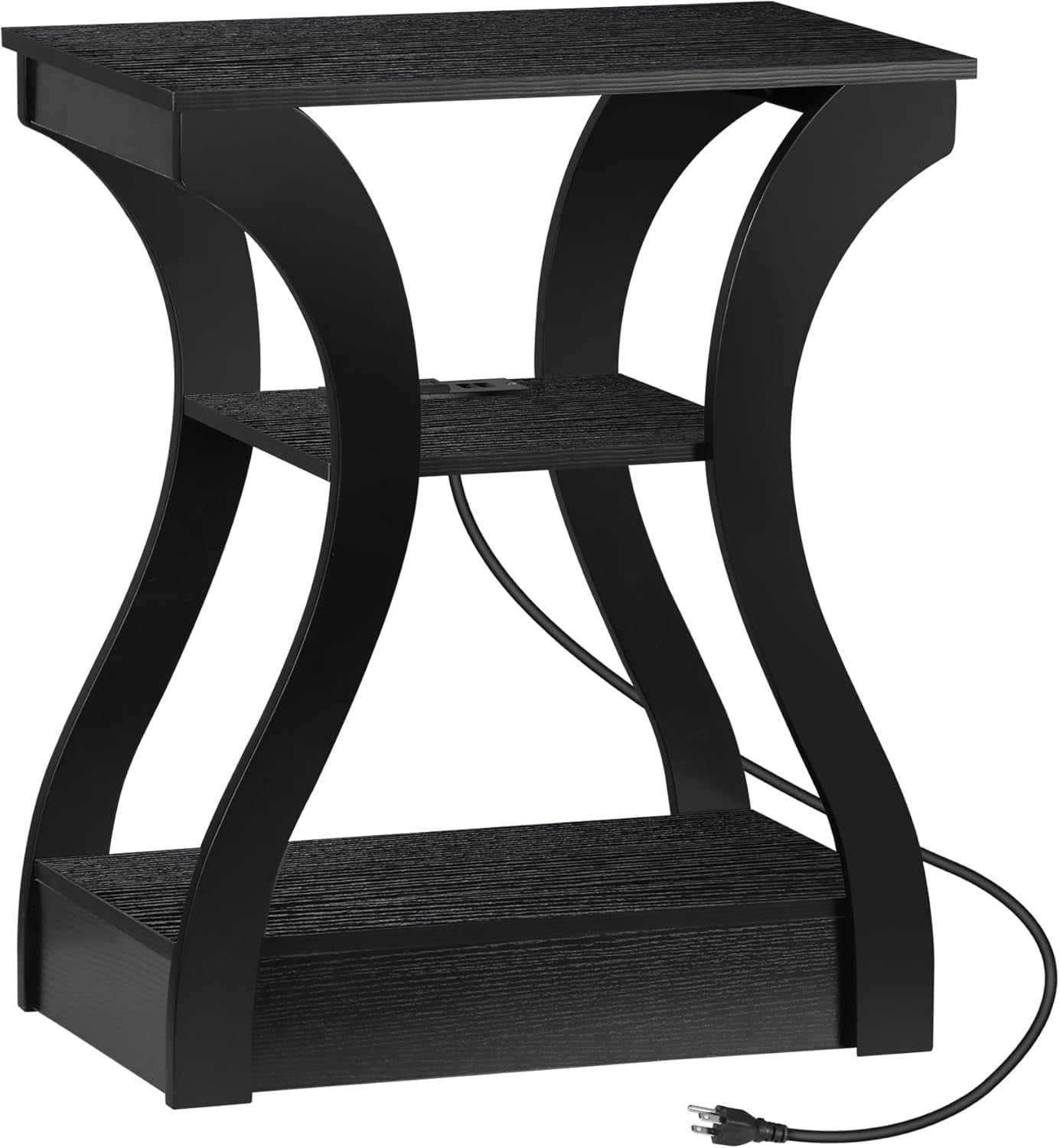 NintyFive End Table with Charging Station, Side Table with USB Ports ...