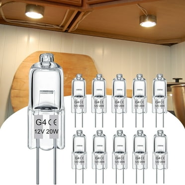 HeeHom Halogen 10 Watt 12 Volt Light Bulbs 2 Pin G4 Base-10 Pack Long ...