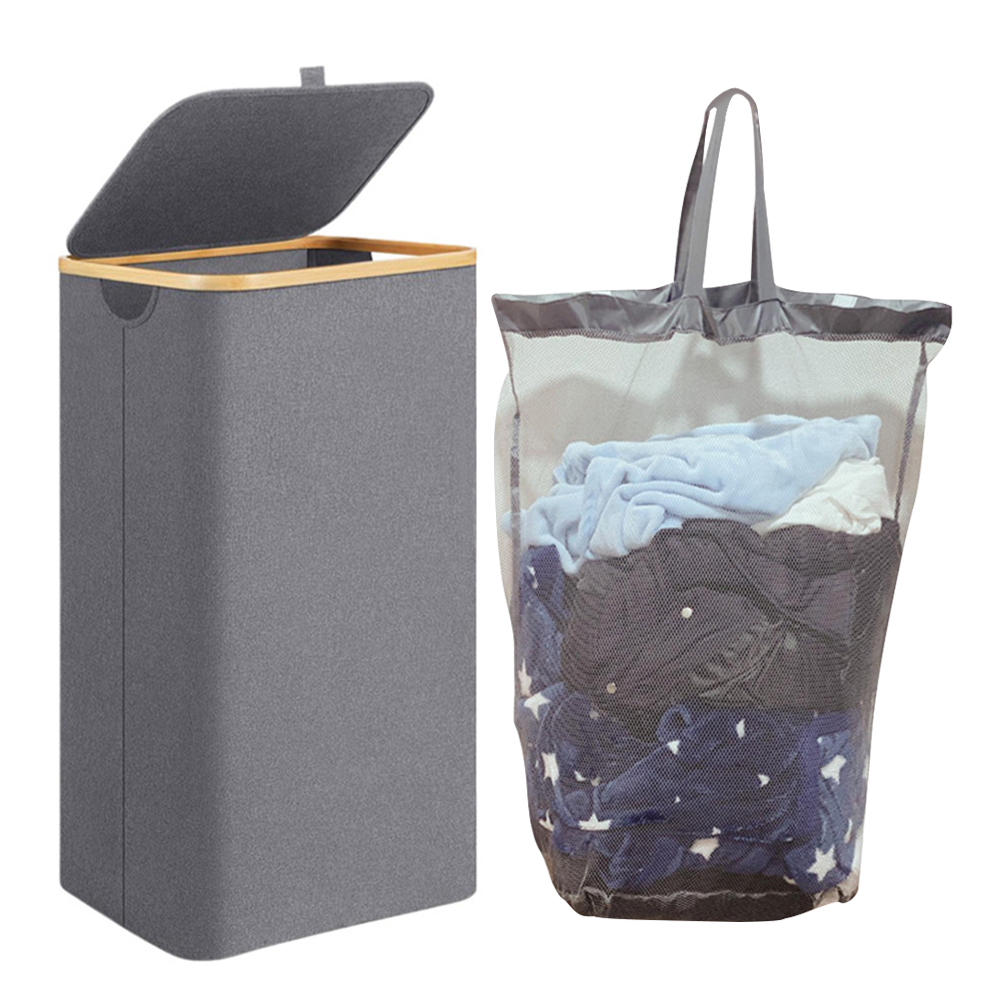 Niovtt 100L Dirty Clothes Basket Fabric Clothes Bin for Bedroom ...