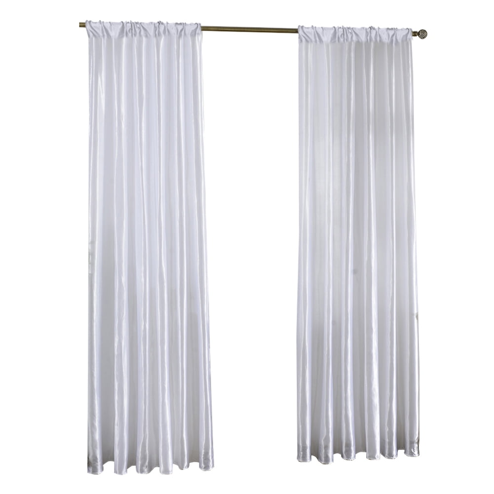 Niovtt 1pc Pure Satin Window Curtain Room Half Shading Drape Curtains ...