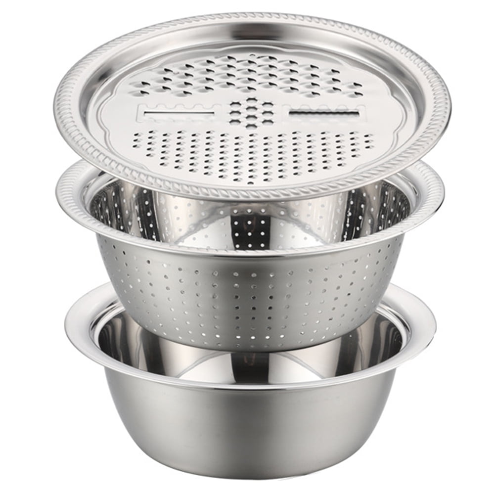 Niovtt 3 In 1 Stainless Steel Colander Strainer Bowl Set ...