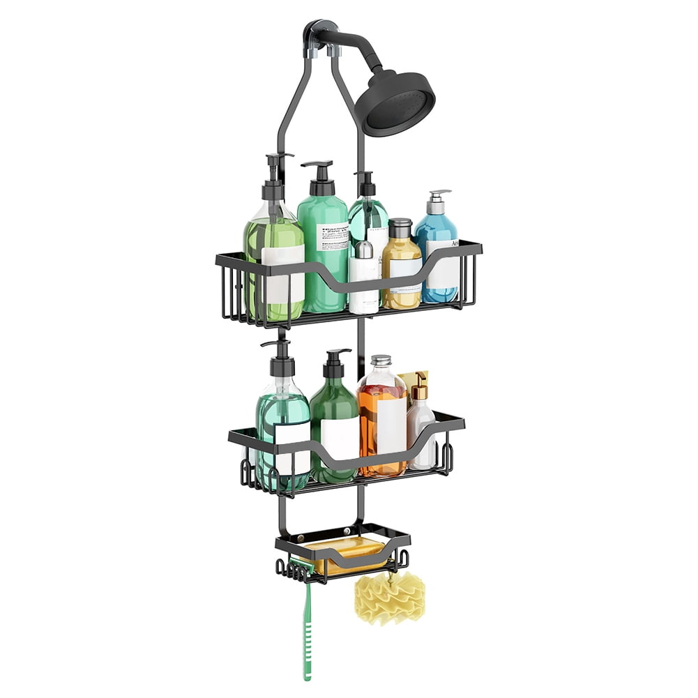 Niovtt 3 Tier Hanging Shower Head Caddy No Drilling with Hook for Home ...