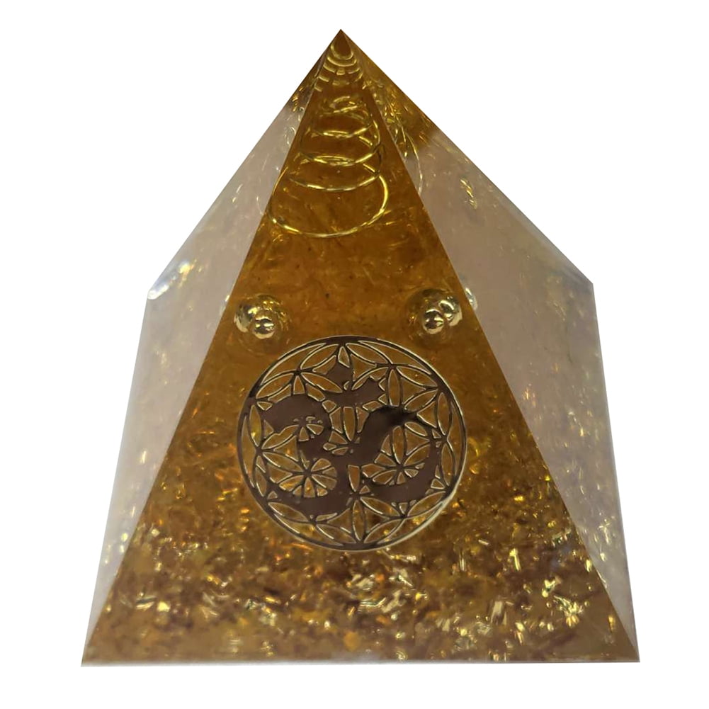 Niovtt 5cm Orgonite Pyramid Gold Heal Chakra Crystal Stone Energy ...