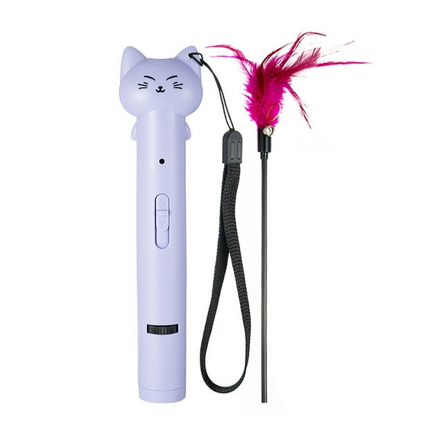 Niovtt Cute Funny Cat Teasing Toys Feather Laser LED Projector with ...