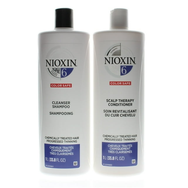 Nioxin System 6 Cleanser Shampoo and Scalp Therapy Conditioner Set for ...