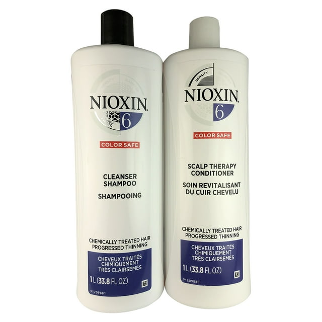Nioxin System 6 Cleanser Shampoo and Scalp Therapy Conditioner Set for ...