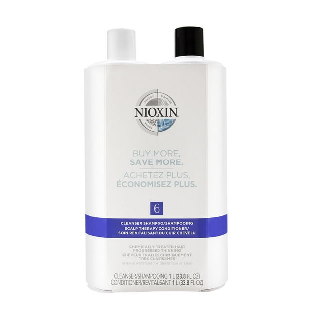 Nioxin System 6 Shampoo & Conditioner Set, 33.8 oz, for Chemically ...
