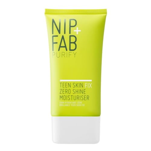 Nip+Fab Teen Skin Fix Zero Shine Face Moisturizer with Niacinamide and Antioxidant Wasabi ...